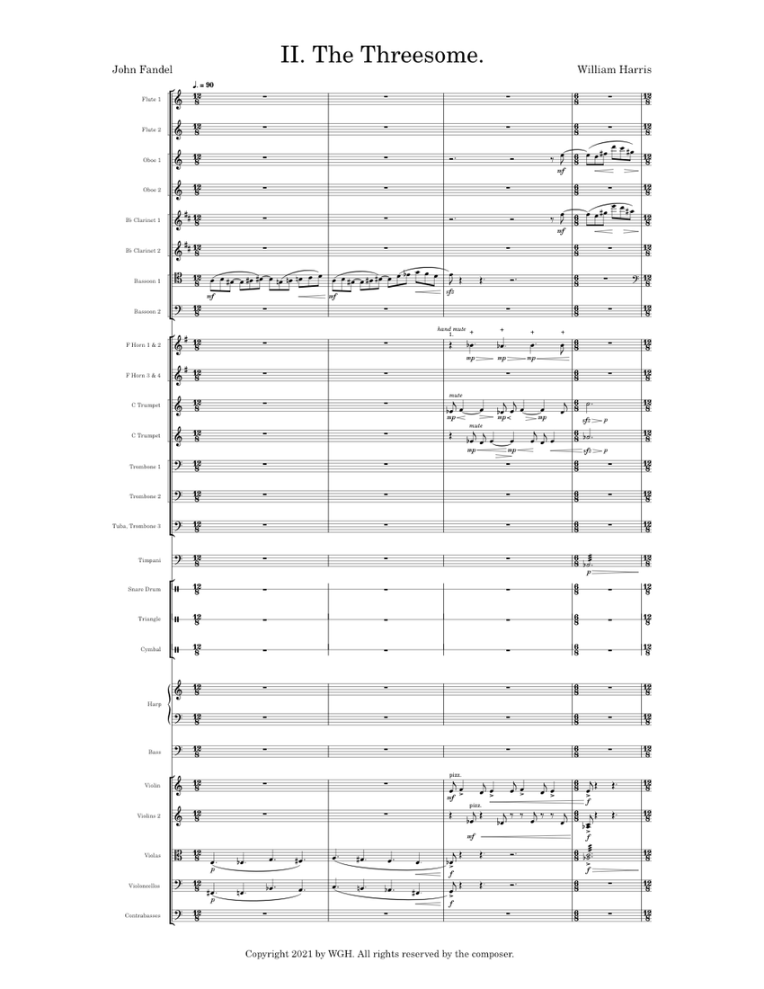 II._The_Threesome. Sheet music for Trombone, Bass voice, Tuba, Celesta ...