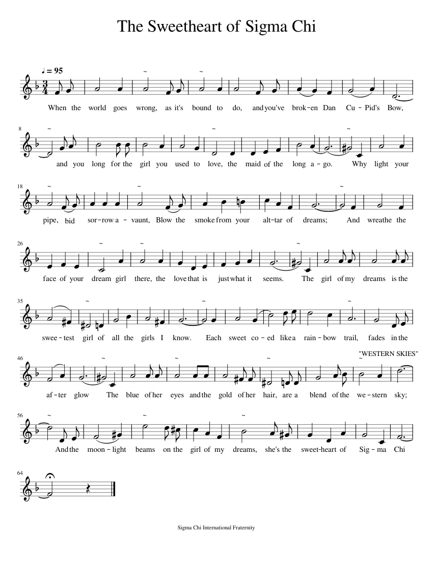 The Sweetheart of Sigma Chi Sheet Music for Piano (Solo) Easy ...