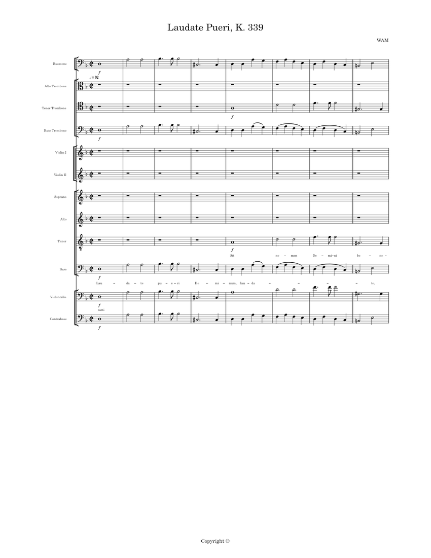 'Laudate Pueri' from Vesperae solennes de confessore, K. 339 – Wolfgang ...