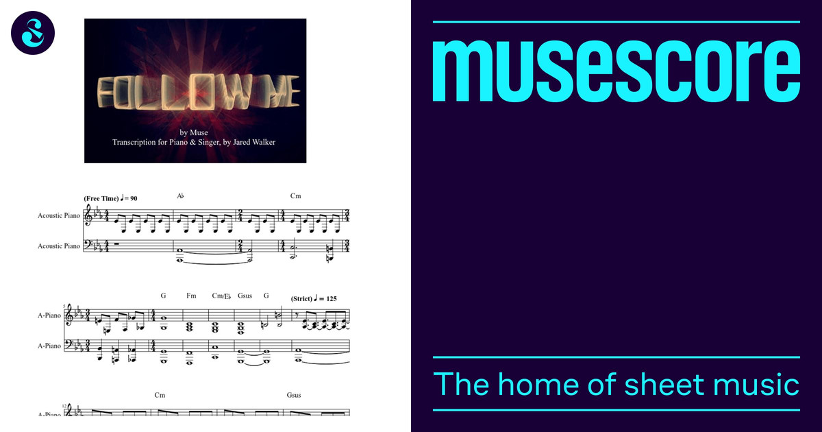 Follow Me by Muse | Piano Accompaniment to Voice Sheet Music for Piano ...