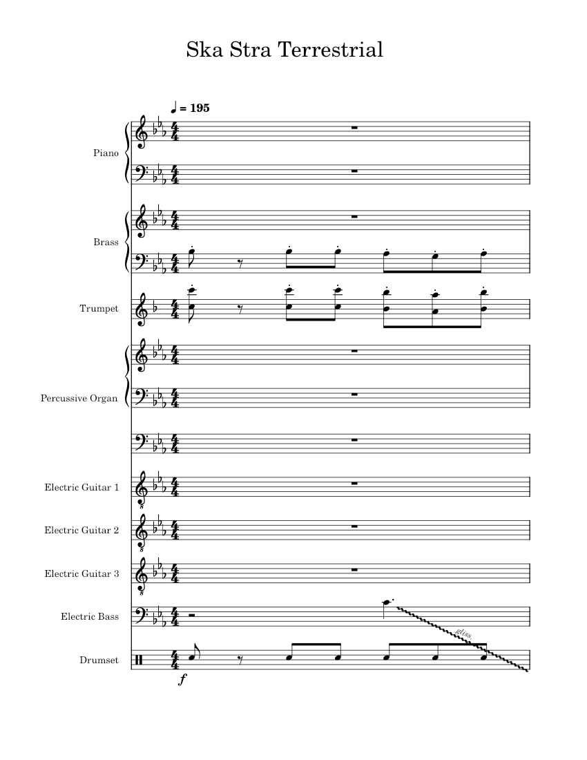 Fortnite: Ska-Stra Terrestrial Sheet music for Piano, Organ, Guitar ...