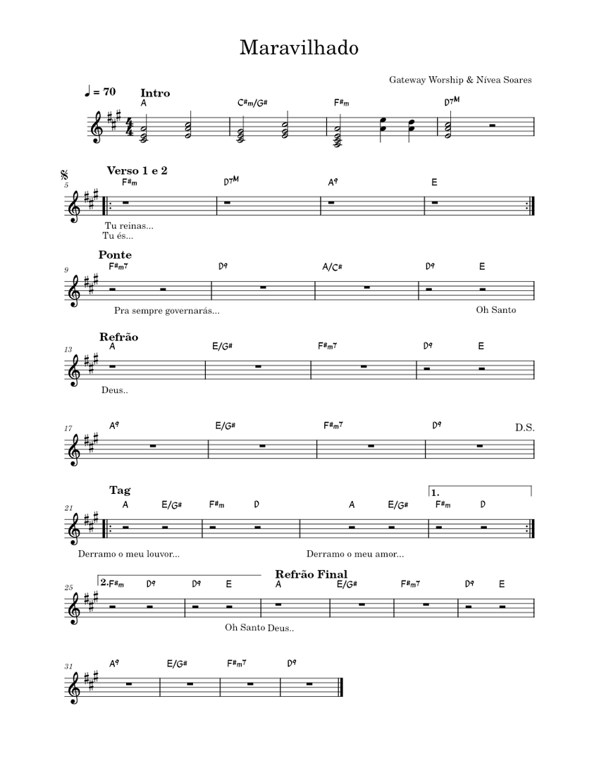 Stay amazed – Gateway Worship Maravilhado - Nívea Soares Sheet Music ...