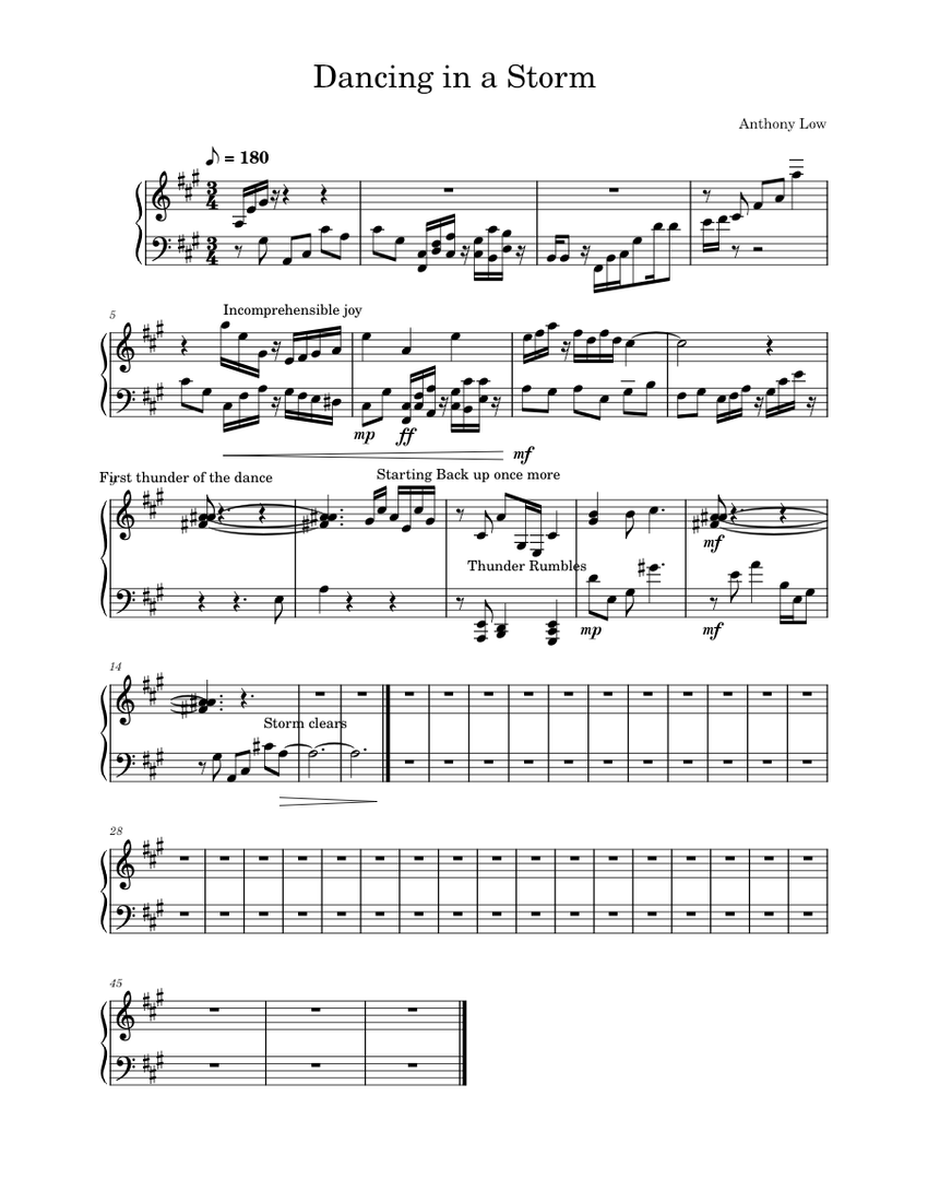 Dancing in a Storm Sheet music for Piano (Solo) Easy | Musescore.com
