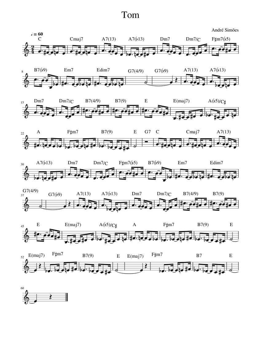 Tom Sheet music for Piano (Solo) | Musescore.com