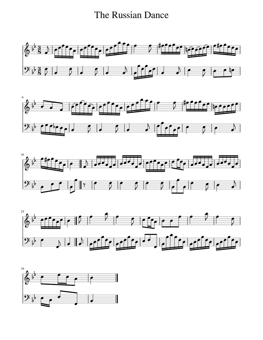 The Russian Dance - piano tutorial