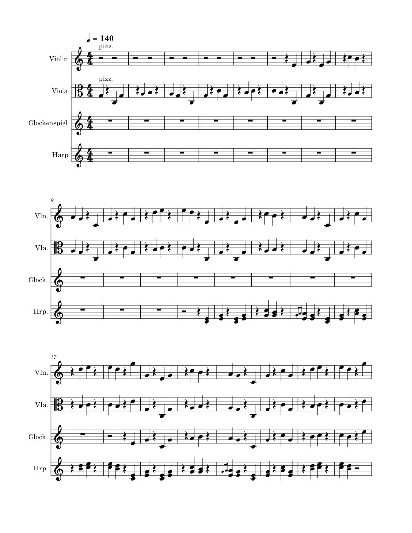 When the last tour is sus Sheet music for Glockenspiel, Violin, Viola ...