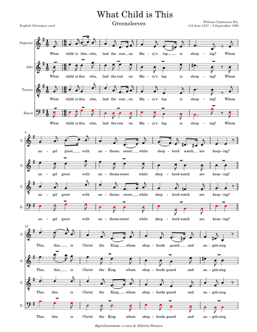 What Child is This – William Chatterton Dix Sheet music for Piano, Alto ...