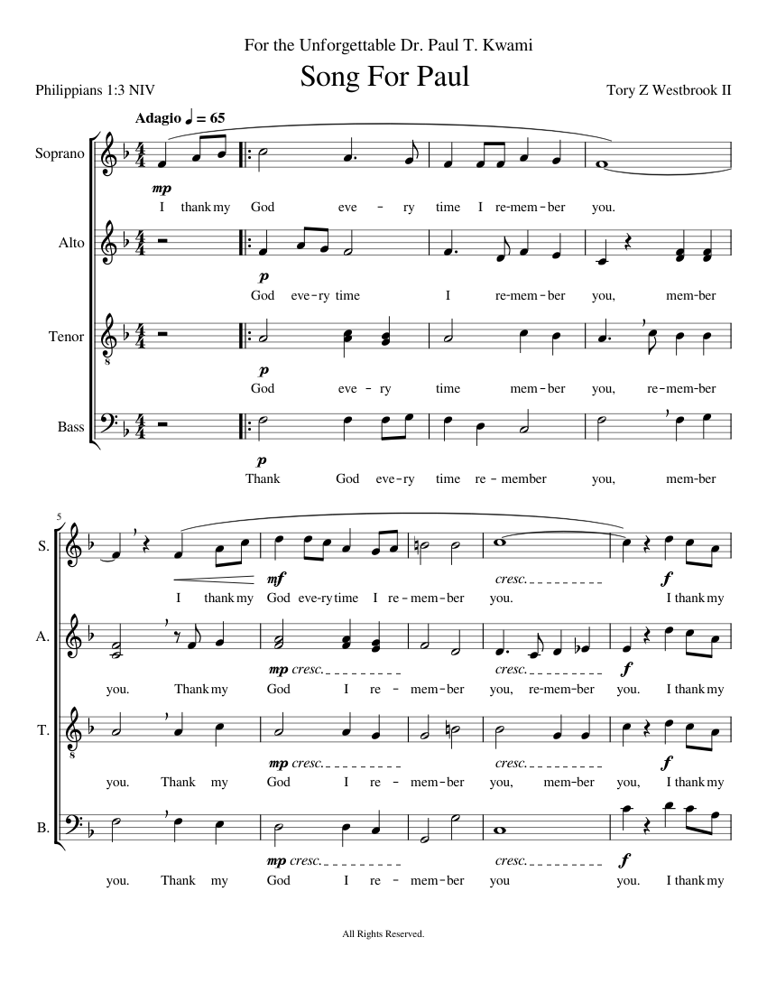 Song For Paul - piano tutorial