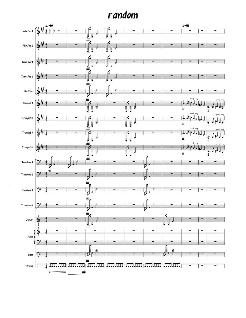 random Sheet music for Piano, Trombone, Saxophone alto, Saxophone tenor ...