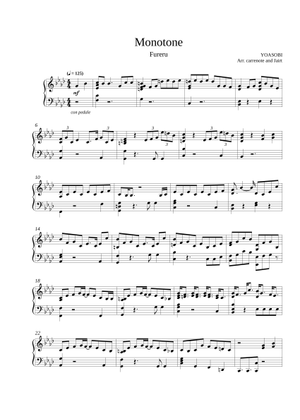 モノトーン (Monotone) – YOASOBI Sheet Music for Piano (Solo) | MuseScore.com