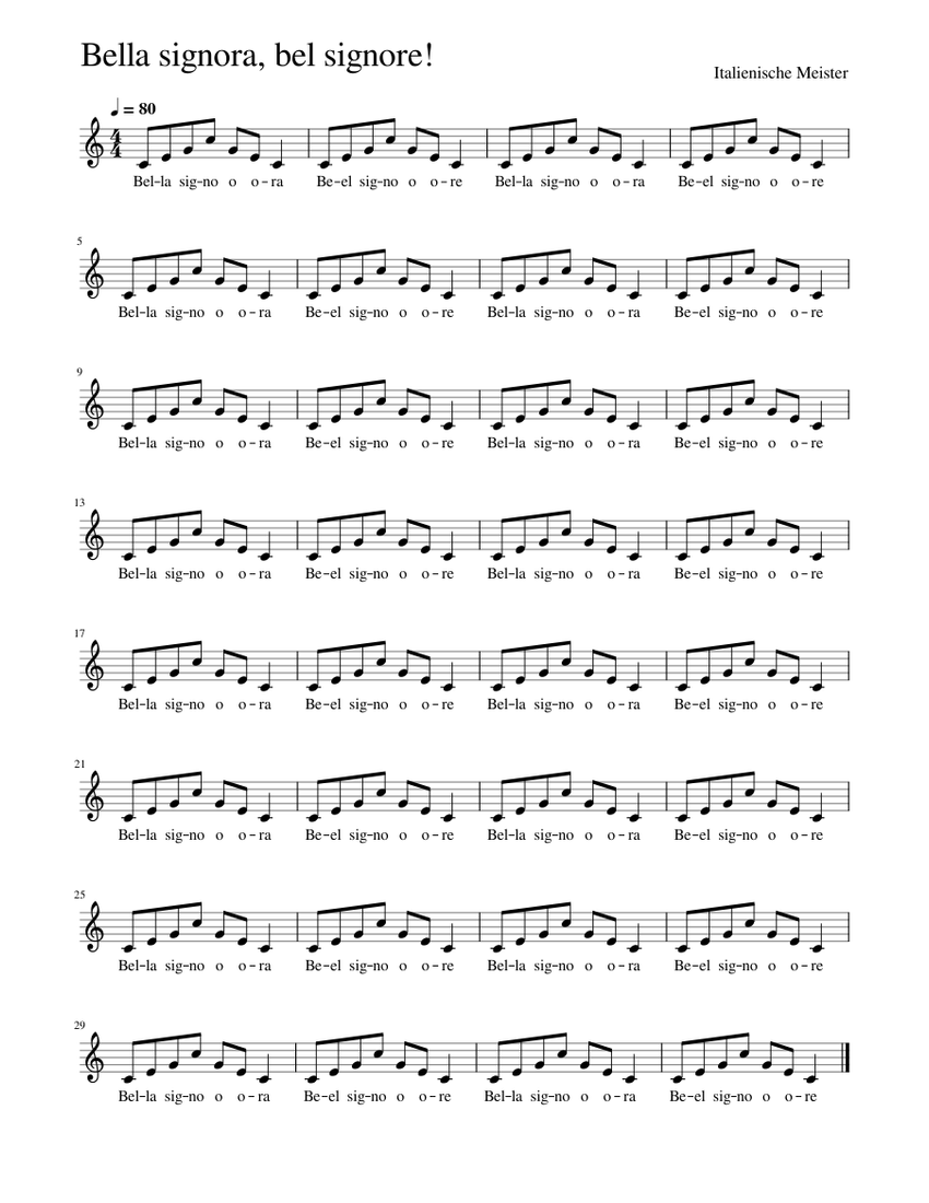 Bella_signora,_bel_signore! Arpeggio Do Maggiore Sheet music for Piano ...