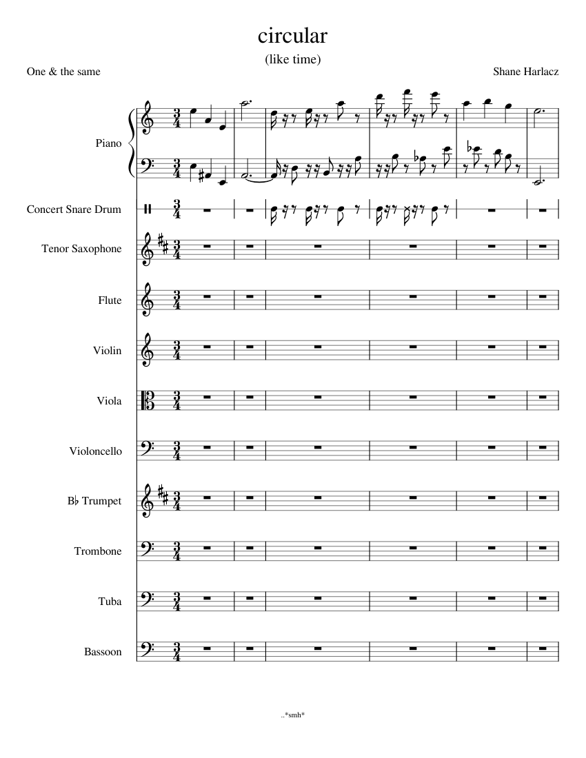 circular ar Sheet music for Piano, Trombone, Tuba, Flute & more ...