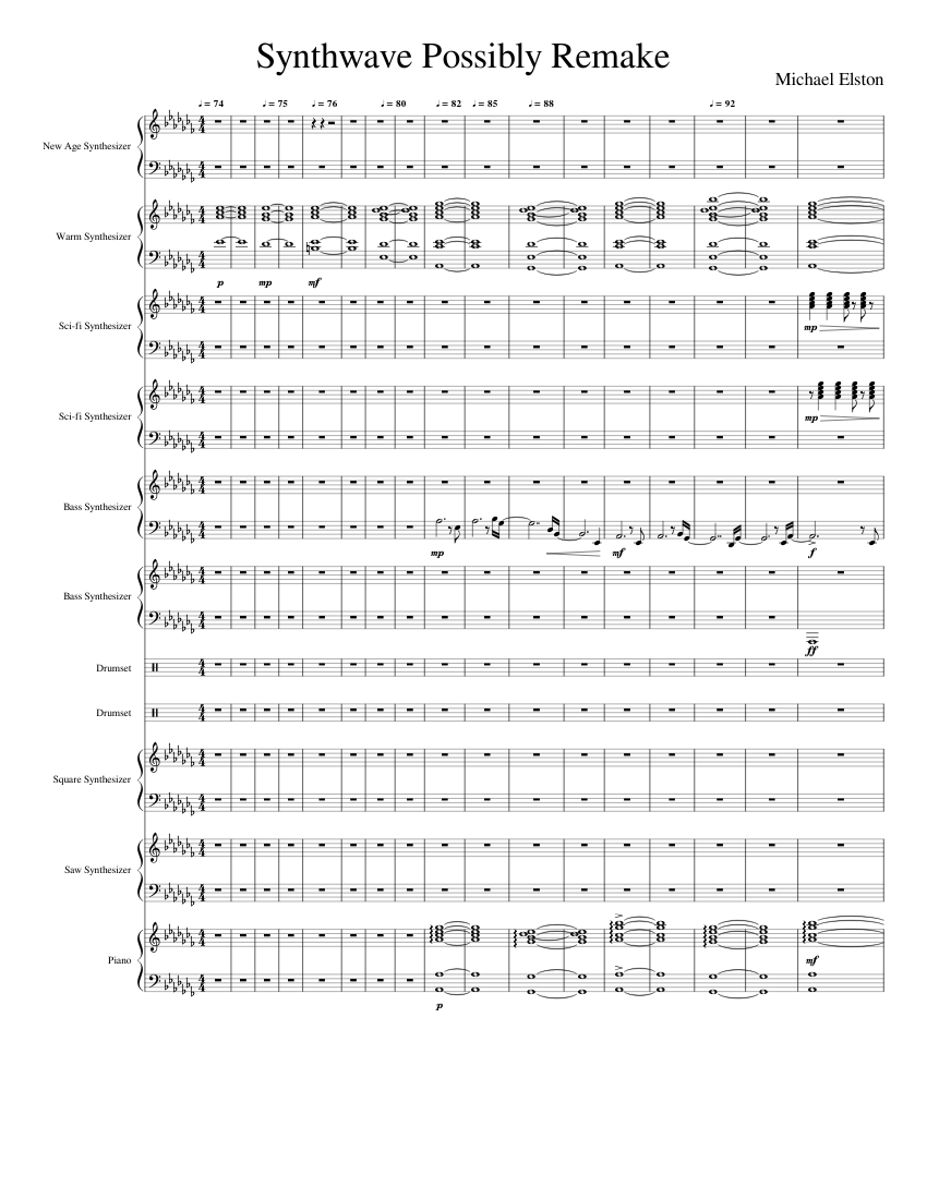 Synthwave Possibly Remake Pt 3 - piano tutorial