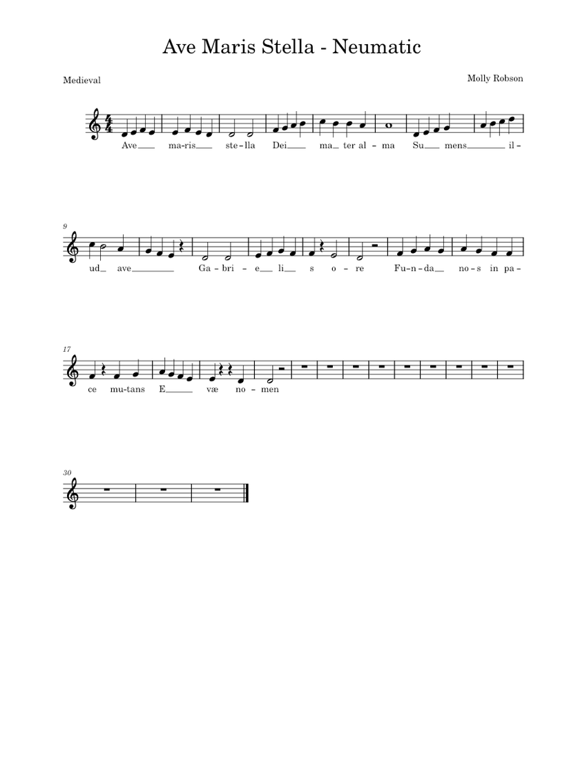 Ave Maris Stella (11232) – Misc Traditional Ave Maris Stella - Neumatic ...