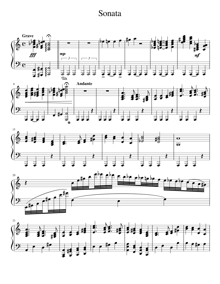 Sonata Sheet music for Piano (Solo) | Musescore.com