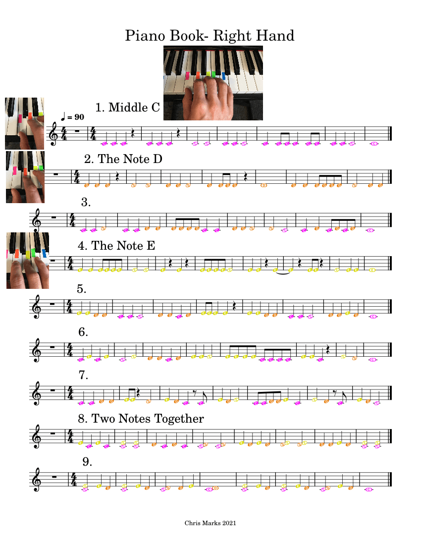 Class Piano Book 1- Right Hand Sheet Music for Piano (Solo) Easy ...