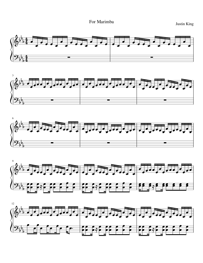 Marimba Original Sheet Music for Marimba (Solo) | MuseScore.com