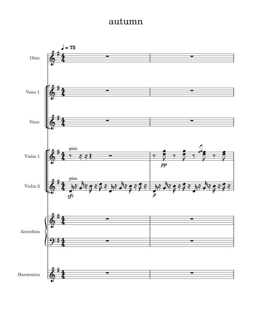 autumn Sheet music for Accordion, Vocals, Oboe, Violin & more ...