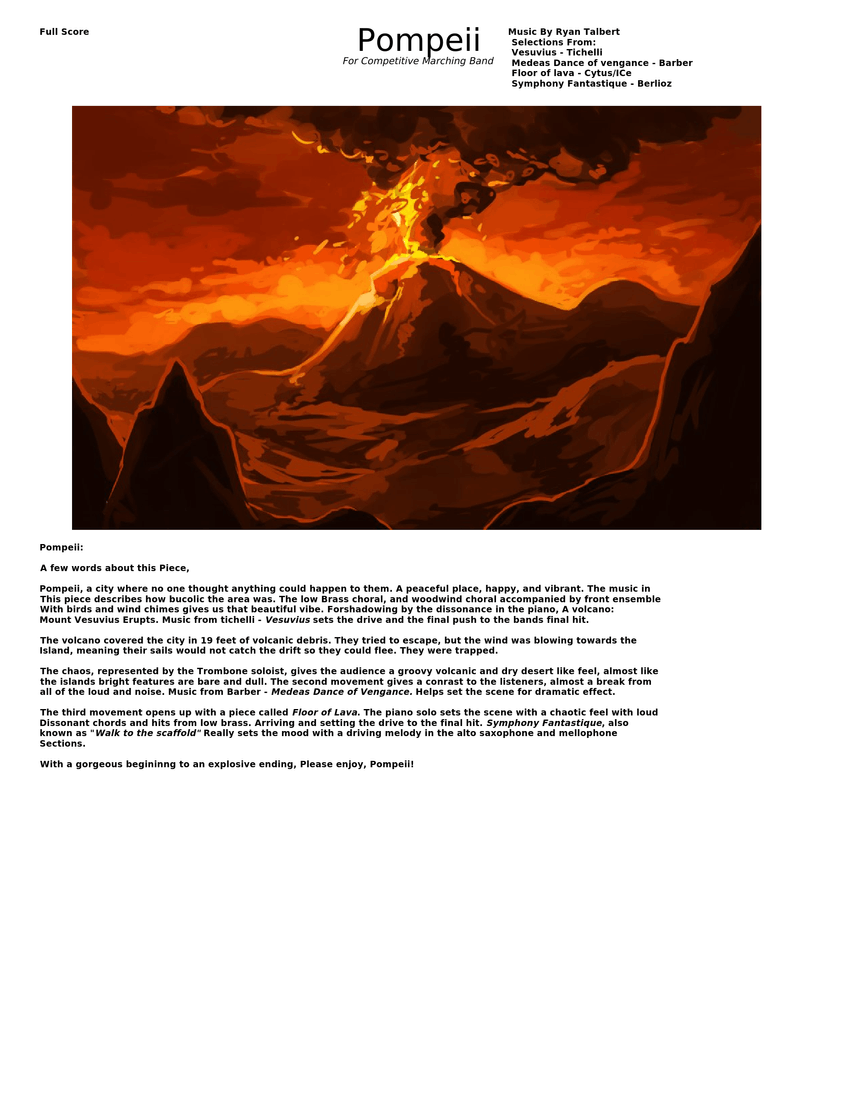 Pompeii: WIP Marching Show - Ryan Talbert Sheet Music for Trombone ...