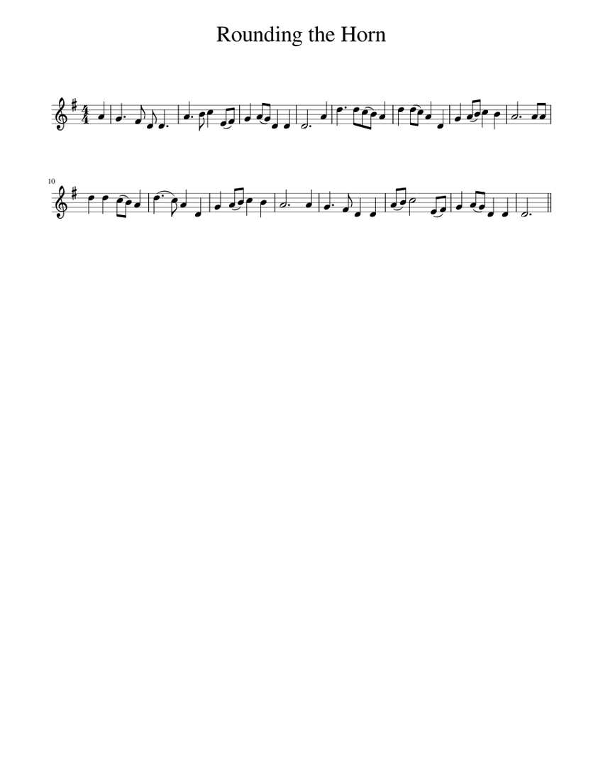 Rounding the Horn Sheet music for Piano (Solo) | Musescore.com