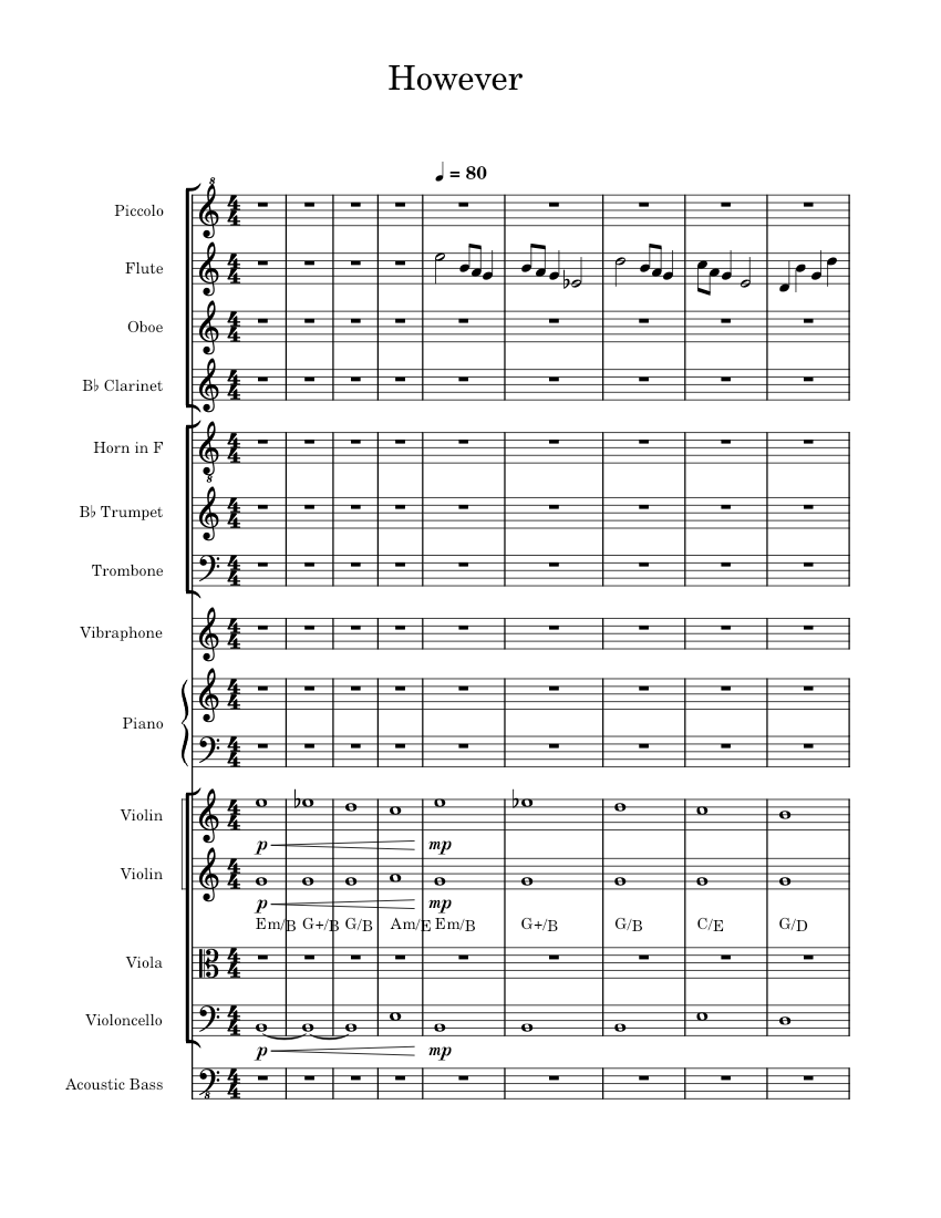 However - Dave Moorman Sheet music for Piano, Trombone, Flute piccolo ...