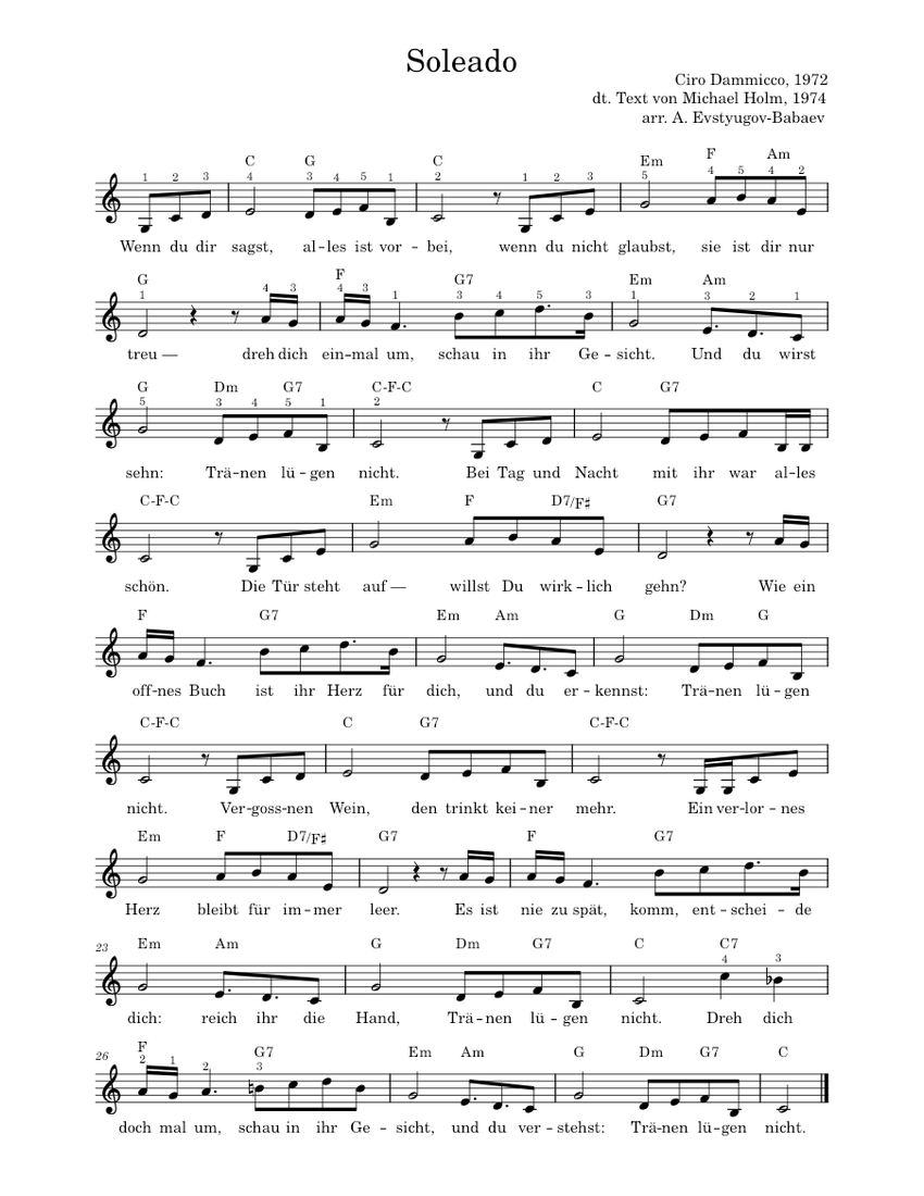 Soleado — easy piano — for complete beginners Sheet Music with Chords ...