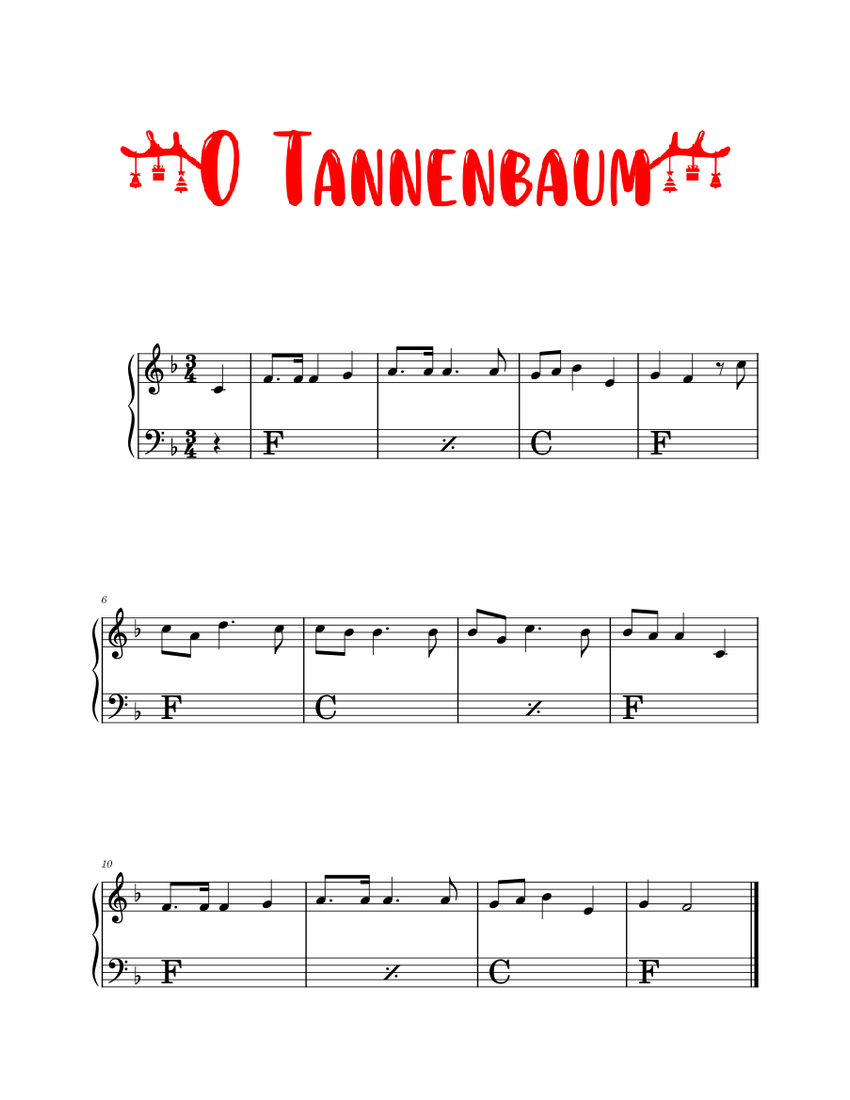 O Tannenbaum Sheet music for Piano (Solo) | Musescore.com