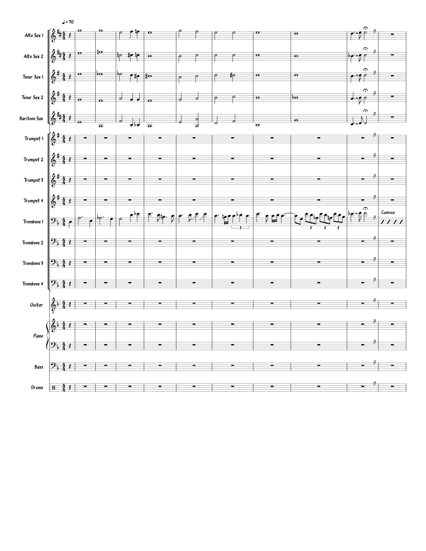 Ballad? Sheet music for Piano, Trombone, Saxophone alto, Saxophone ...