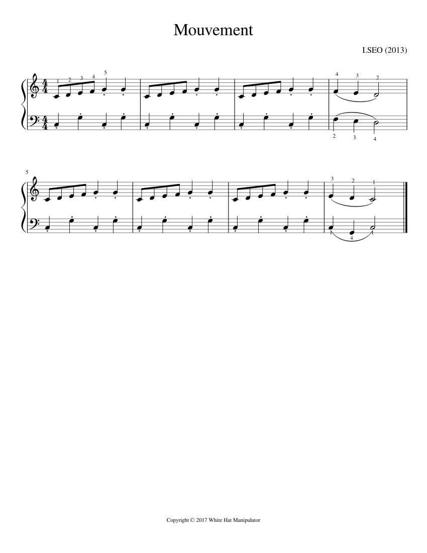 Mouvement Sheet Music for Piano (Solo) easy | MuseScore.com
