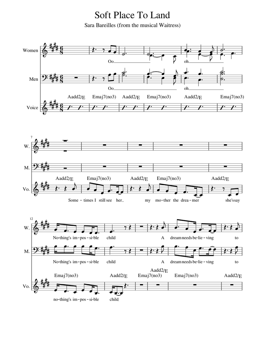 Soft Place To Land (SATB) Sheet music for Vocals, Female, Male (Choral ...