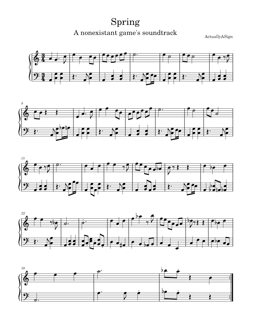 Spring Sheet music for Piano (Solo) | Musescore.com