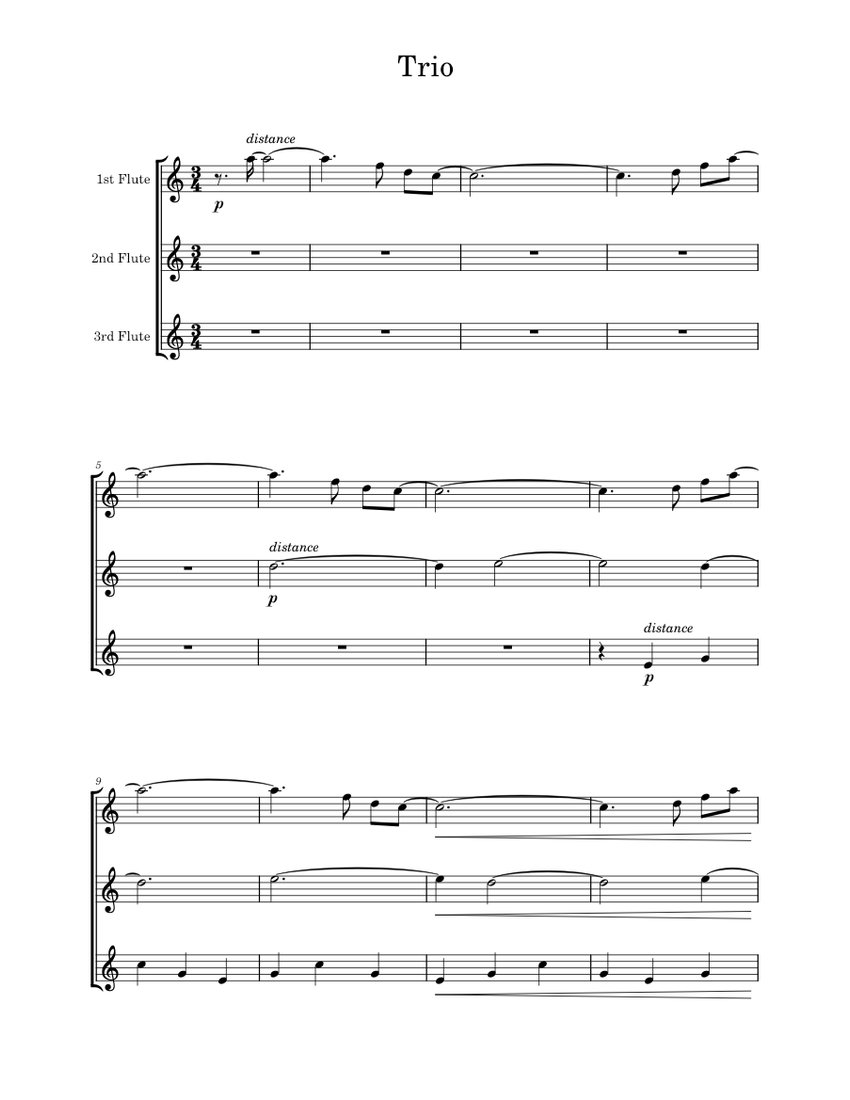 Trio Sheet Music for Flute (Mixed Trio) | MuseScore.com