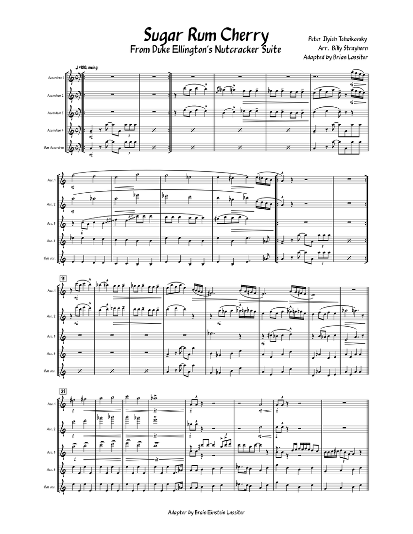 Sugar Rum Cherry Sheet music for Accordion (Mixed Quintet) | Musescore.com
