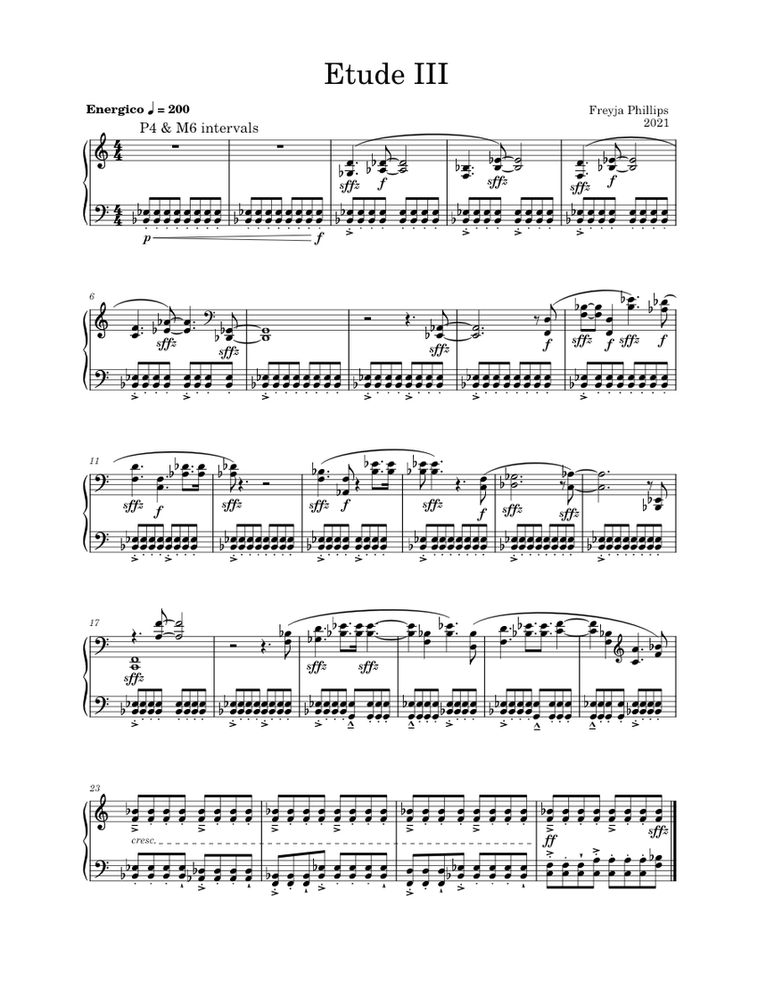 Etude III Sheet music for Piano (Solo) | Musescore.com