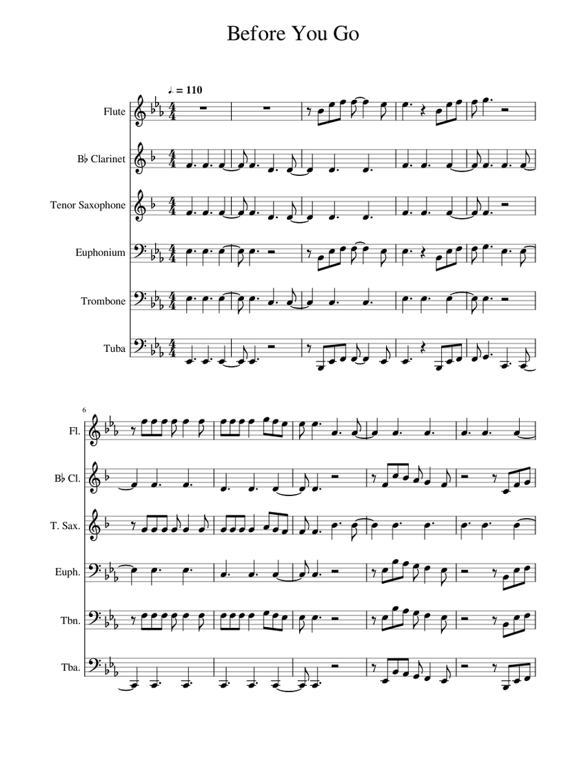 Before you go - Lewis Capaldi Sheet Music for Trombone, Euphonium, Tuba ...