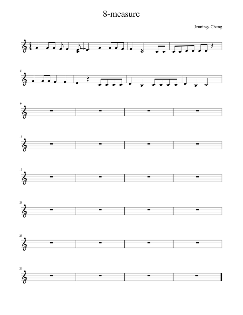 8-measure Sheet music for Piano (Solo) Easy | Musescore.com