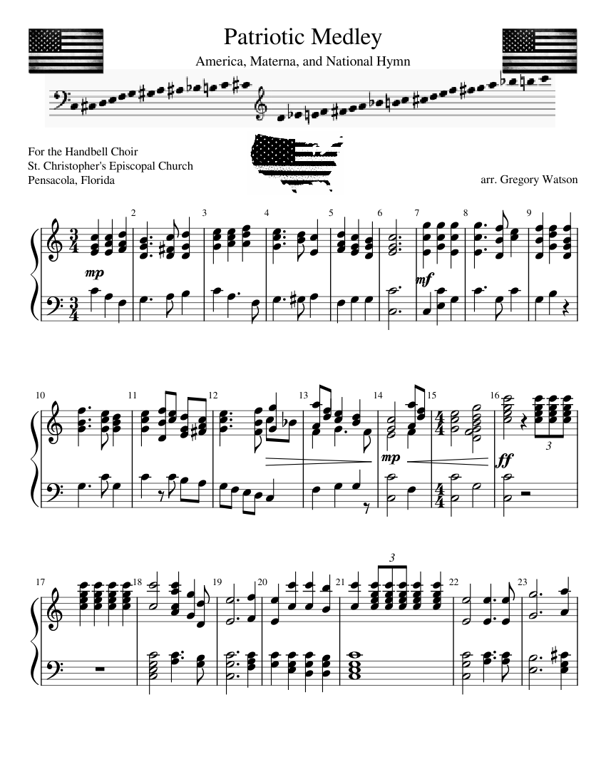 Patriotic_Medley Sheet Music for Piano (Solo) | MuseScore.com