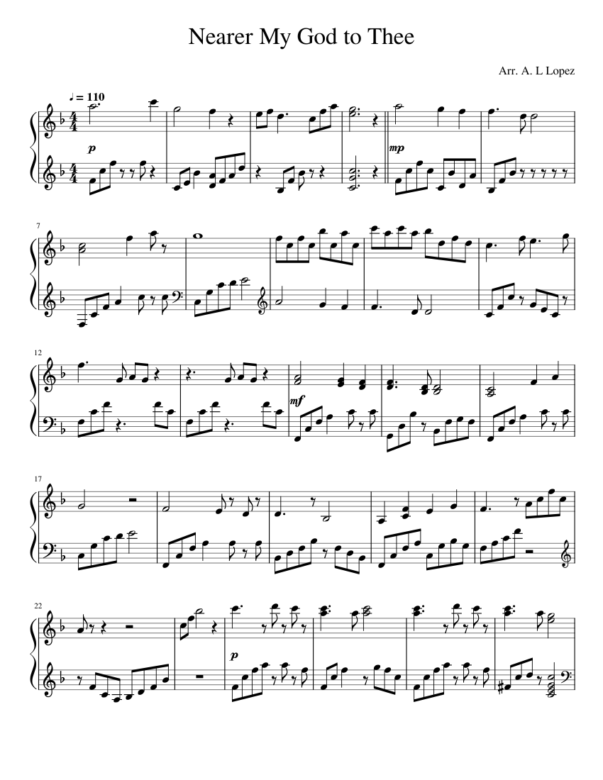 Nearer My God to Thee Sheet music for Piano (Solo) Easy | Musescore.com