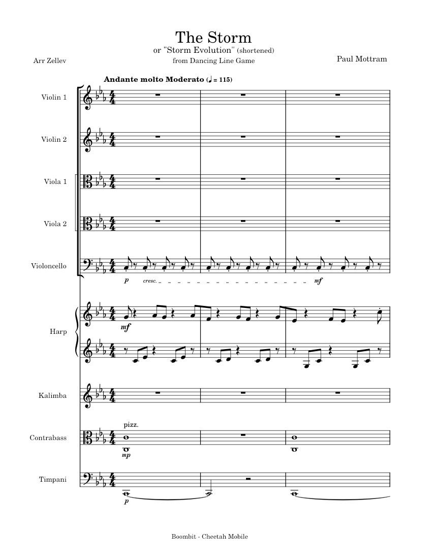 Dancing Line - The Storm (Storm Evolution, Shortened) Sheet Music for ...