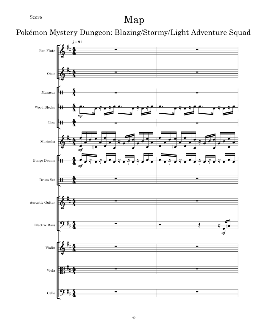 Map (Pokémon Mystery Dungeon: Blazing/Stormy/Light Adventure Squad) - Transcribed Score Sheet ...