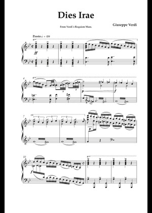 Dies Irae – Giuseppe Verdi Sheet Music for Piano (Solo) | MuseScore.com