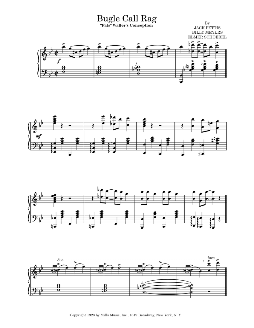Bugle Call Rag – Jack Pettis Bugle Call Rag – "Fats" Waller's ...