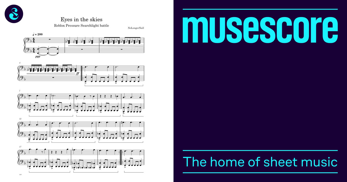 Eyes In The Skies – Roblox Pressure - Intermediate Sheet Music for Piano (Solo) | MuseScore.com