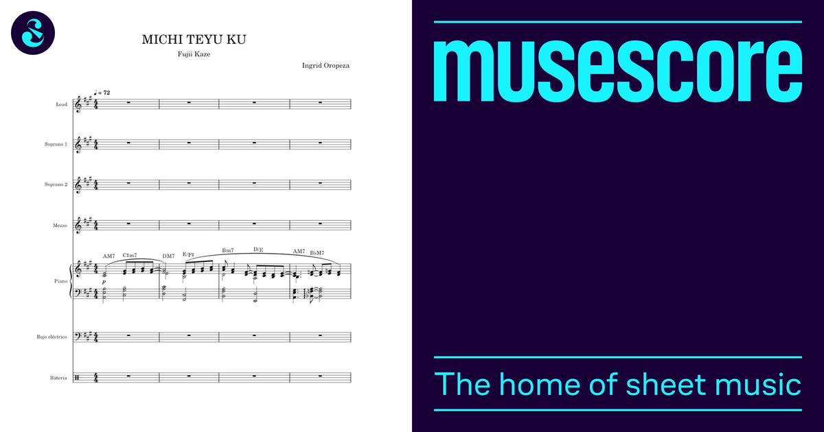 MICHI TEYU KU Sheet Music with Chords for Piano, Bass guitar, Drum ...