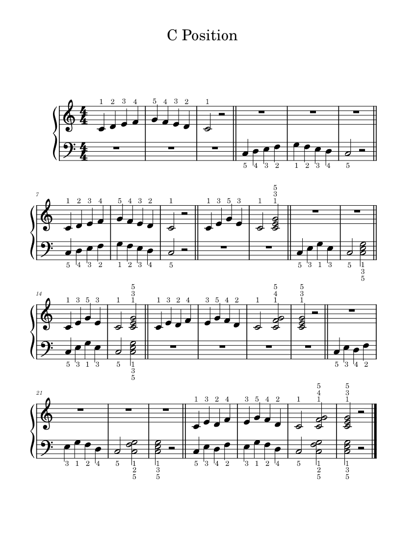C Position Sheet Music for Piano (Solo) easy | MuseScore.com