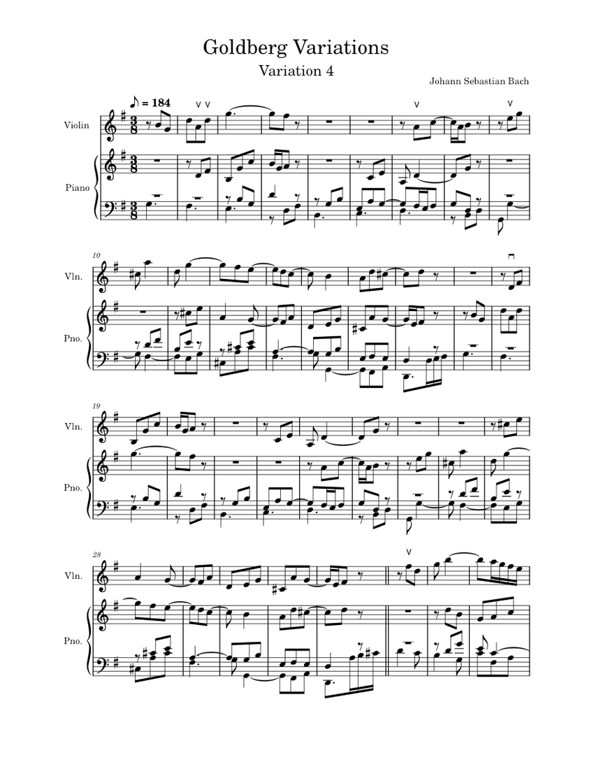 Goldberg-Variationen, BWV 988 – Johann Sebastian Bach Goldberg ...