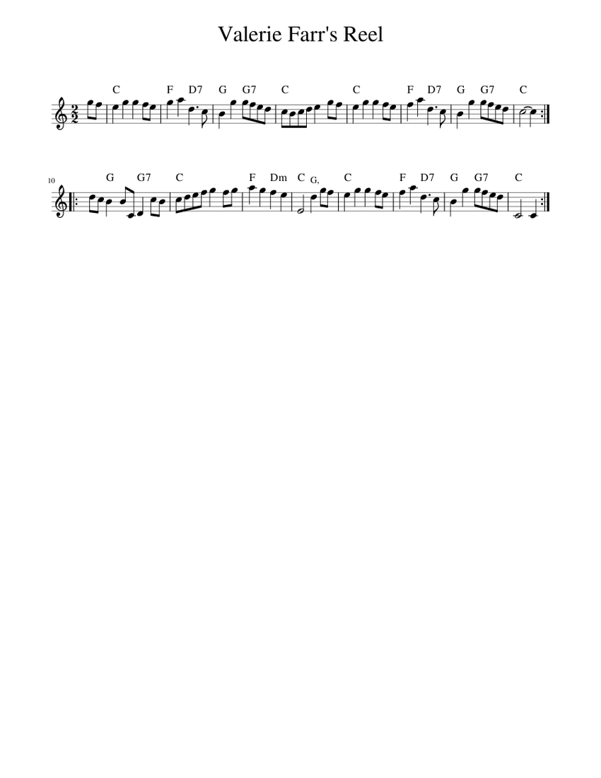 Valerie Farr's Reel Sheet music for Piano (Solo) | Musescore.com