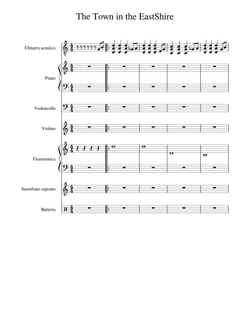 The Town in the EastShire Sheet music for Piano, Accordion, Violin ...