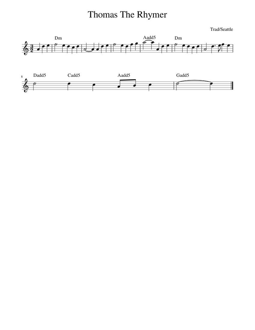 Traditional music - Thomas The Rhymer Sheet music for Piano (Solo) Easy ...