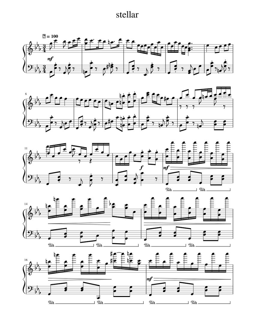 Stellar - M2U Sheet Music for Piano (Solo) | MuseScore.com